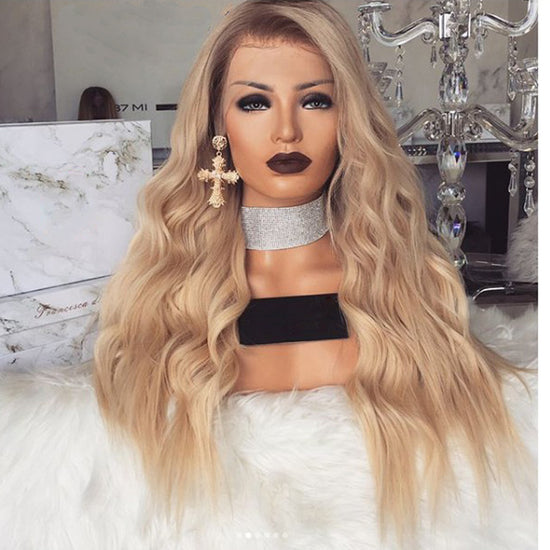 Golden dyed gradient long curly hair – BRINKLE DEVINE